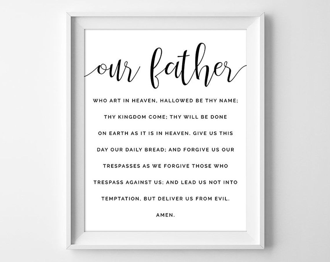 Catholic Art Our Father Print Our Father Art Lords Prayer | Etsy