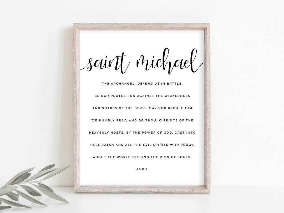 St Michael Defend Us in Battle, St Michael Prayer, Catholic Art ...