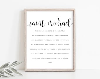 St Michael Prayer Wall Art - Etsy