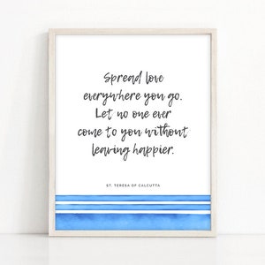 Mother Teresa Print, Spread Love Print, Mother Teresa Quote, Catholic ...