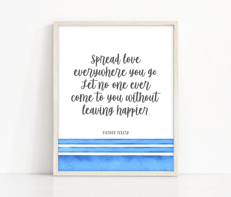 Mother Teresa Print Spread Love Print Mother Teresa Quote | Etsy