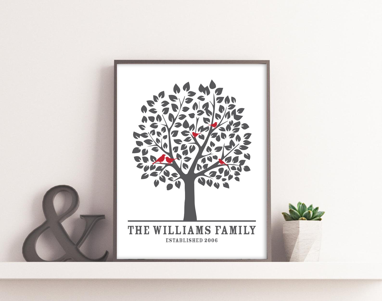 Family Name Print, Family Tree Wall Art, Family Tree Printable, Custom ...