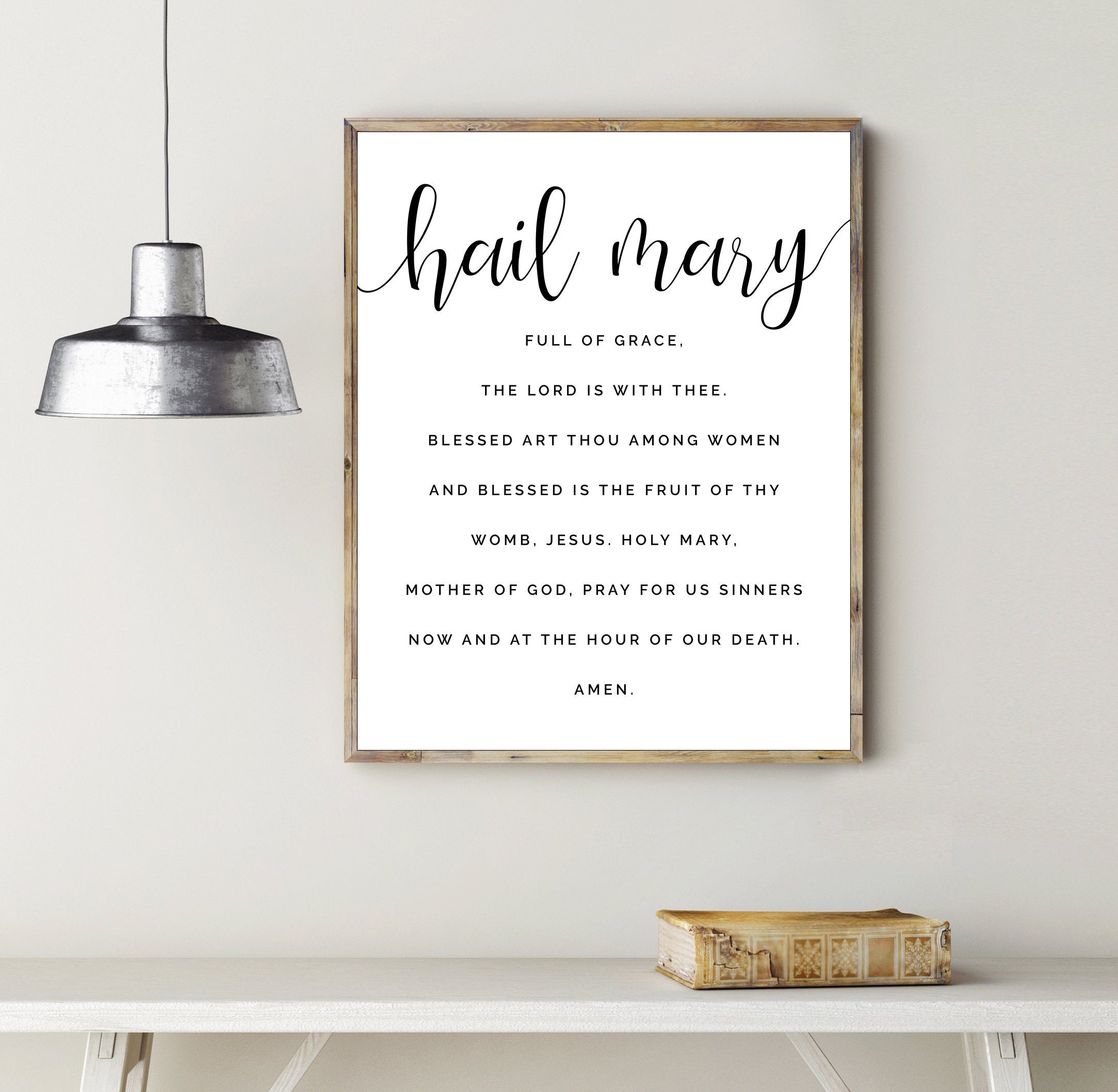 Catholic Art, Hail Mary Print, Hail Mary Wall Art, Catholic Print ...