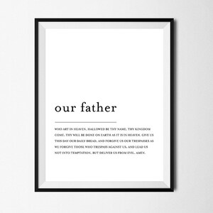 Catholic Wall Art, Our Father Print, Our Father Wall Art, Lords Prayer ...