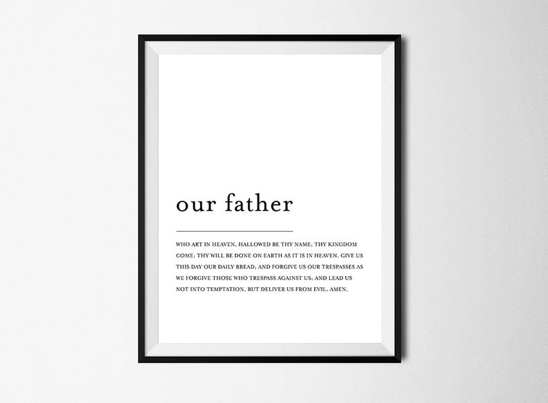 Catholic Wall Art Our Father Print Our Father Wall Art | Etsy