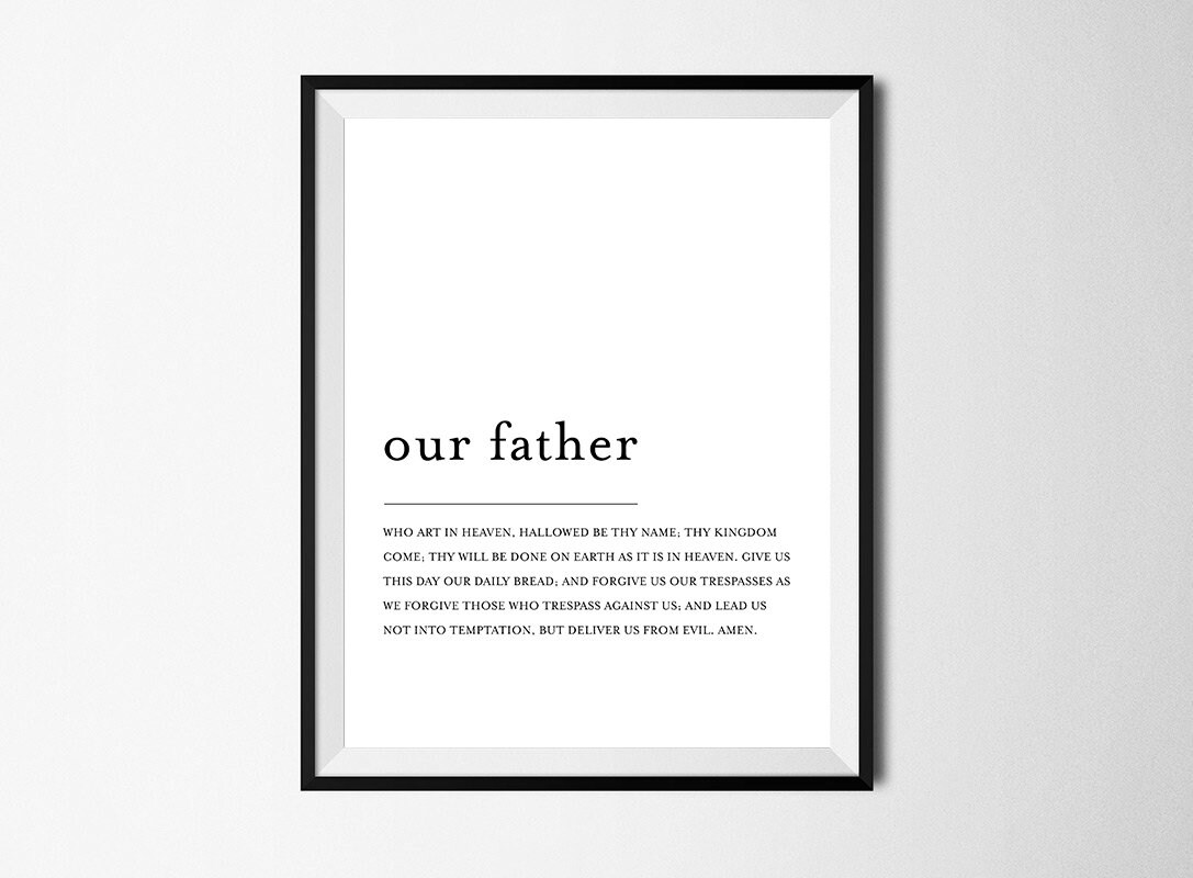Catholic Wall Art Our Father Print Our Father Wall Art - Etsy