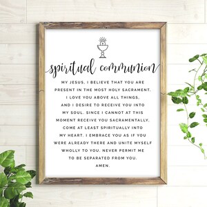 Spiritual Communion Printable, Communion Art, Catholic Art, Catholic ...