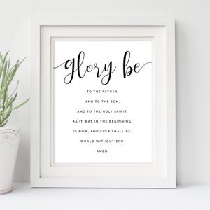 Catholic Wall Art, Glory Be Print, Glory Be Wall Art, Lords Prayer ...