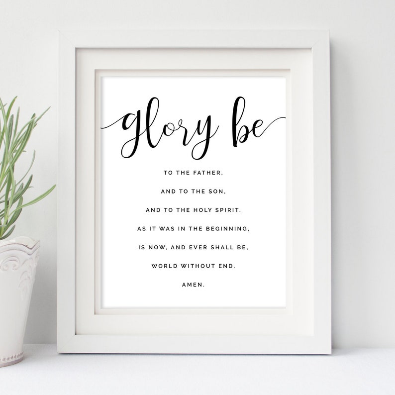 Catholic Wall Art Glory Be Print Glory Be Wall Art Lords | Etsy