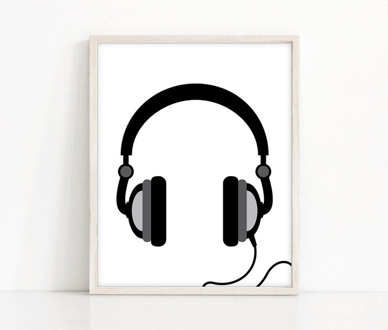 Music Print Headphones Print Music Lover Gift Turntable | Etsy