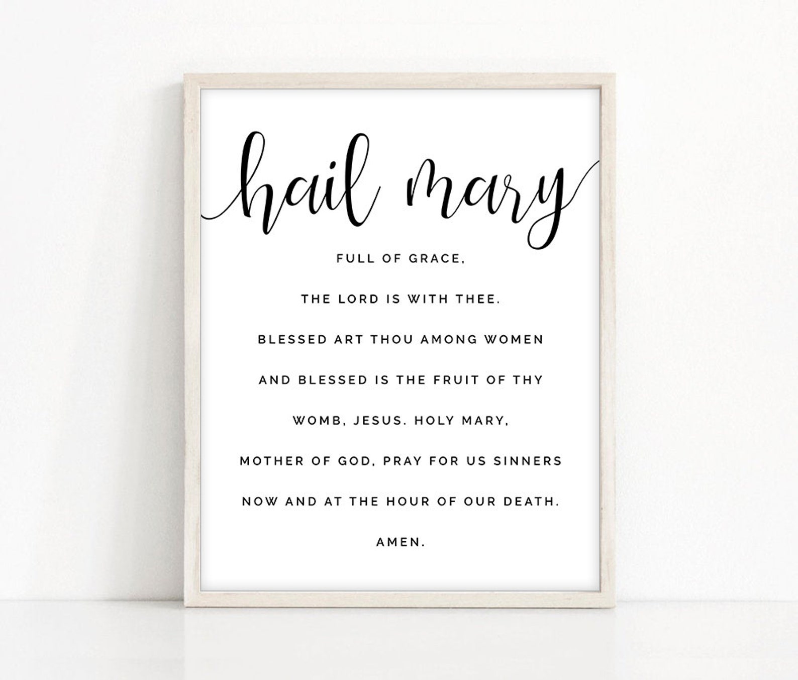 Catholic Art, Hail Mary Print, Hail Mary Wall Art, Catholic Print ...