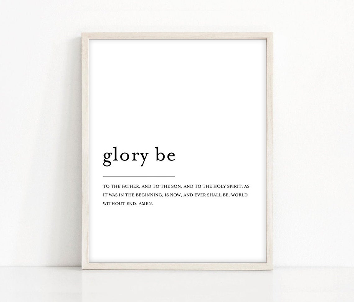 Catholic Wall Art, Glory Be Print, Glory Be Wall Art, Lords Prayer ...