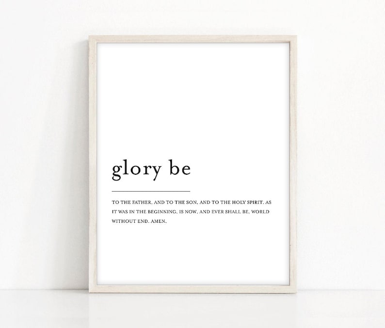 Catholic Wall Art Glory Be Print Glory Be Wall Art Lords - Etsy