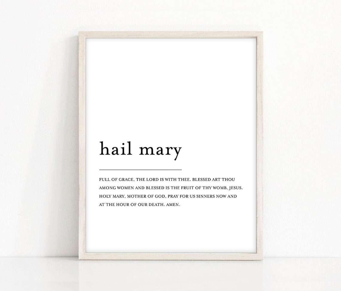 Catholic Art, Hail Mary Print, Hail Mary Wall Art, Catholic Print ...