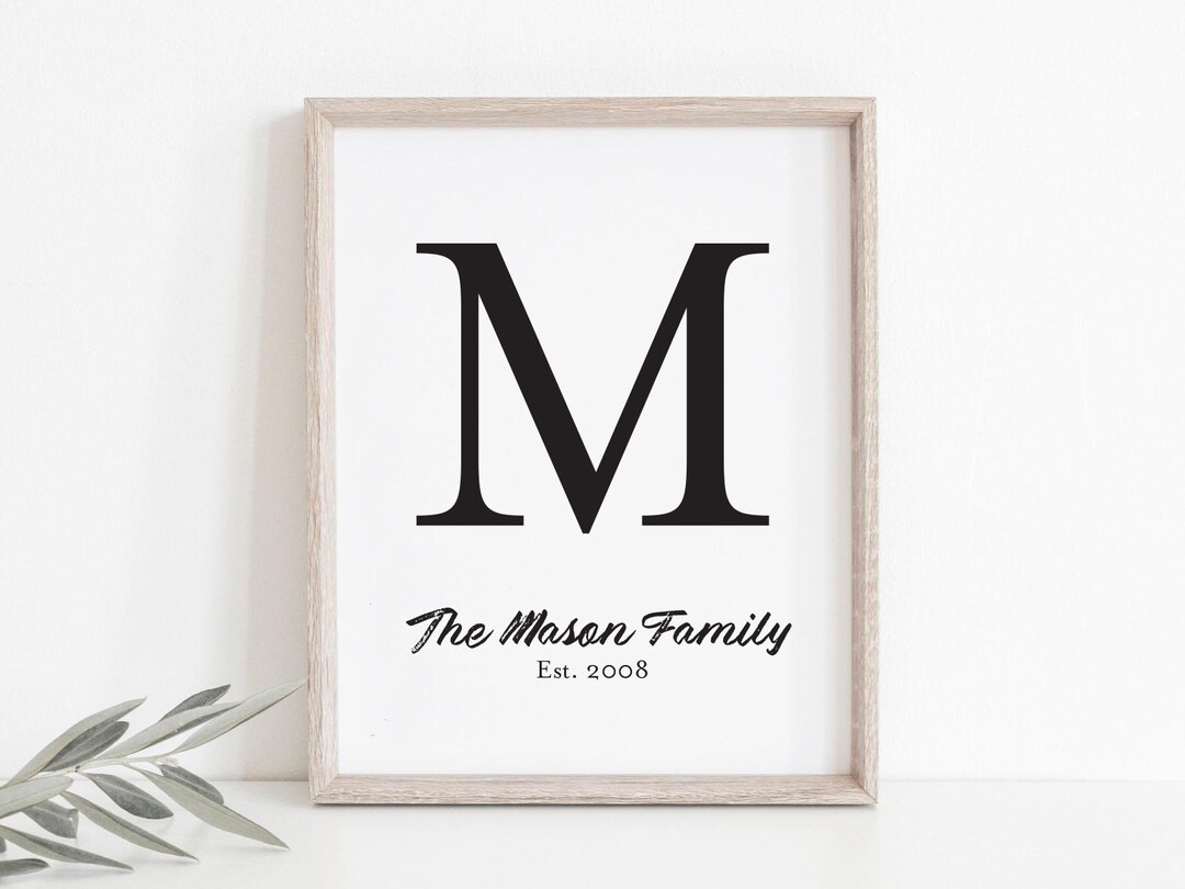 Family Sign Printable Art, Farmhouse Print, Custom Last Name Print ...