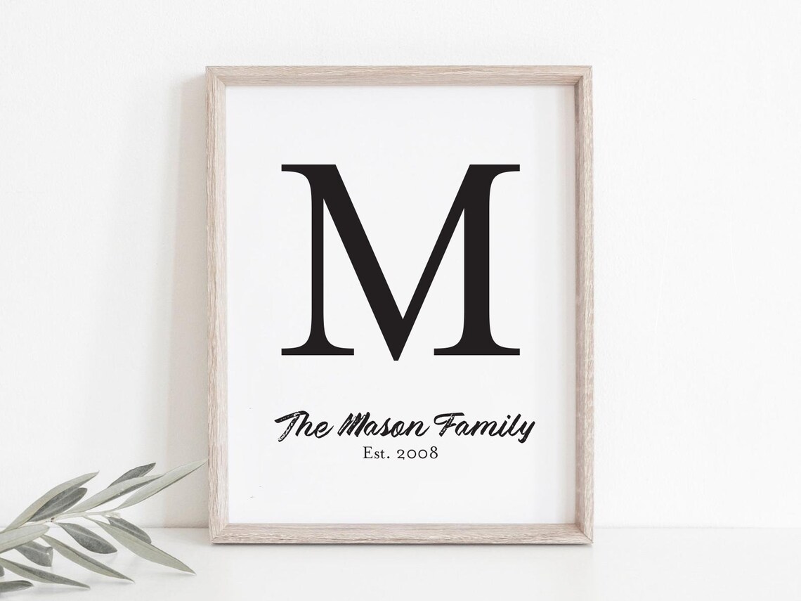 Family Sign Printable Art Farmhouse Print Custom Last Name - Etsy