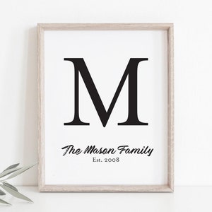 Family Sign Printable Art, Farmhouse Print, Custom Last Name Print ...