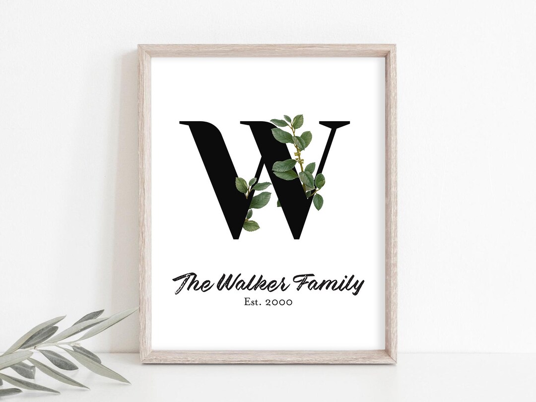 Family Sign Printable Art, Farmhouse Print, Botanical Print, Custom ...