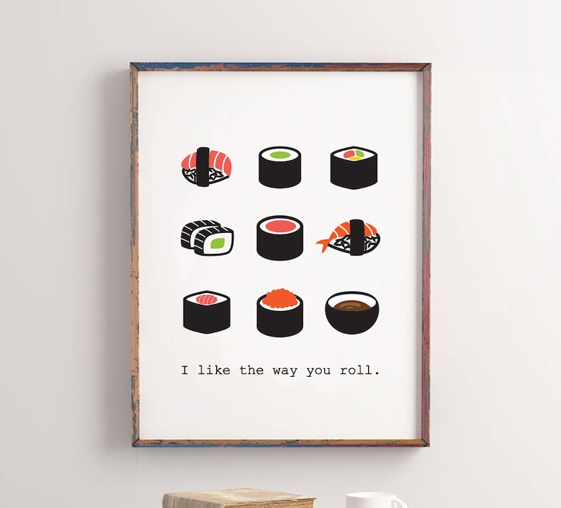 Sushi Print Sushi Lover Gift Funny Birthday Gift Printable | Etsy
