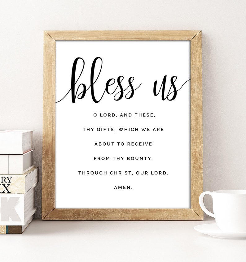 Catholic Art, Grace Before Meals Print, Bless Us O Lord Art, Catholic ...
