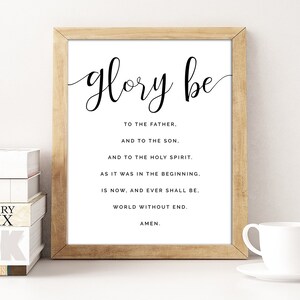 Catholic Wall Art, Glory Be Print, Glory Be Wall Art, Lords Prayer ...