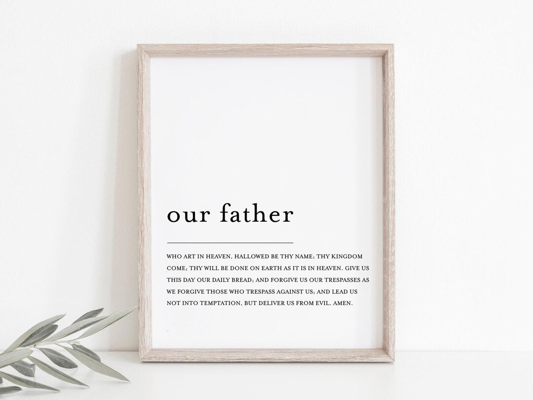 Catholic Wall Art, Our Father Print, Our Father Wall Art, Lords Prayer ...
