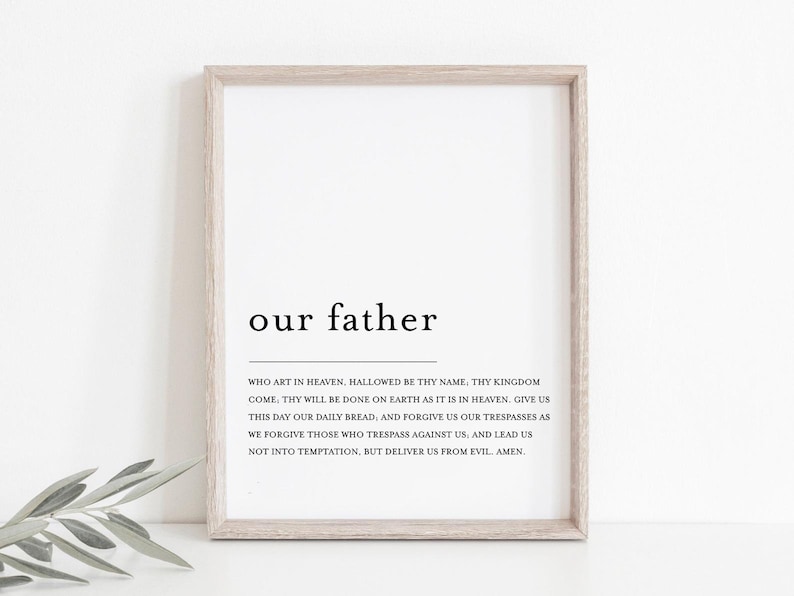 Catholic Wall Art Our Father Print Our Father Wall Art | Etsy