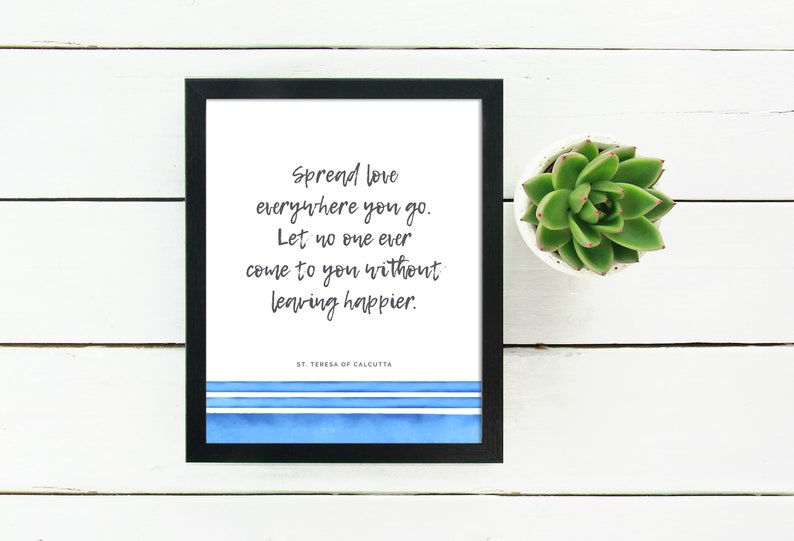 Mother Teresa Print, Spread Love Print, Mother Teresa Quote, Catholic ...