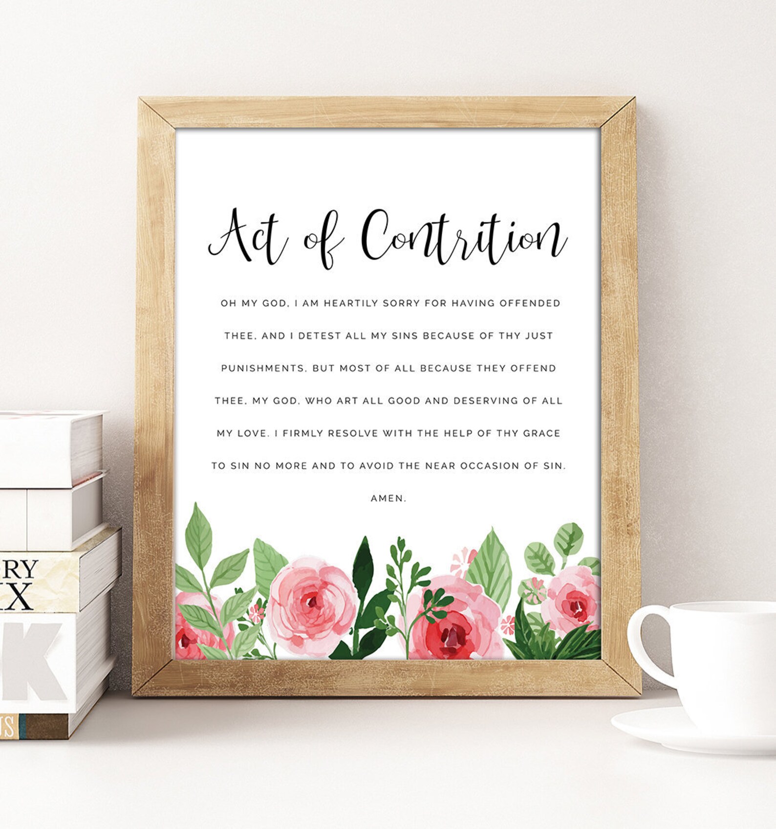 Act of Contrition Printable Confession Prayer Catholic Art | Etsy