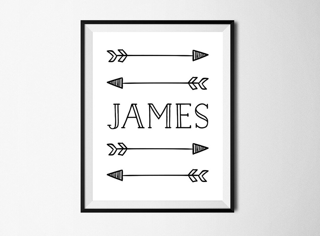 Kids Name Print, First Name Printable, Arrows Kids Room Wall Art ...