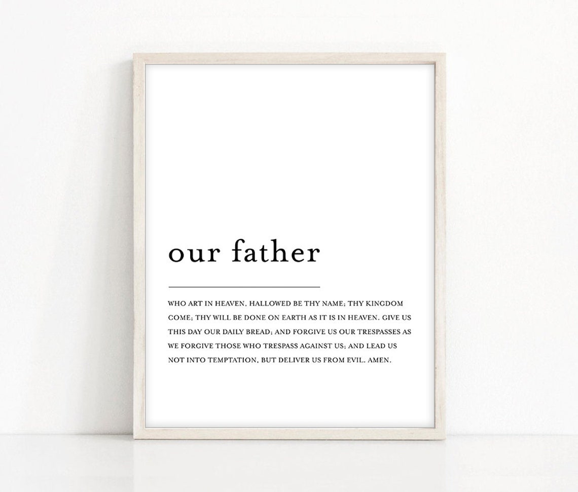 Catholic Wall Art Our Father Print Our Father Wall Art - Etsy