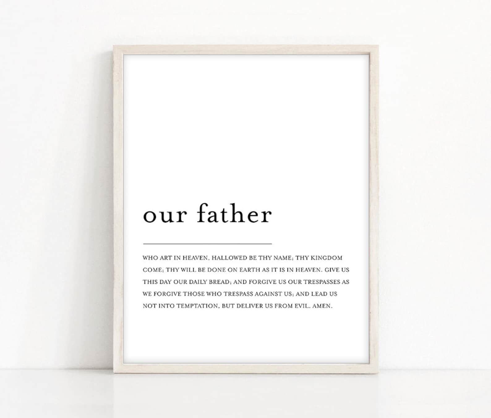 Catholic Wall Art Our Father Print Our Father Wall Art | Etsy