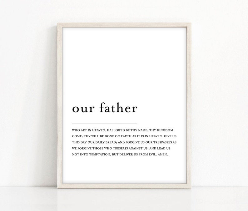 Catholic Wall Art Our Father Print Our Father Wall Art | Etsy