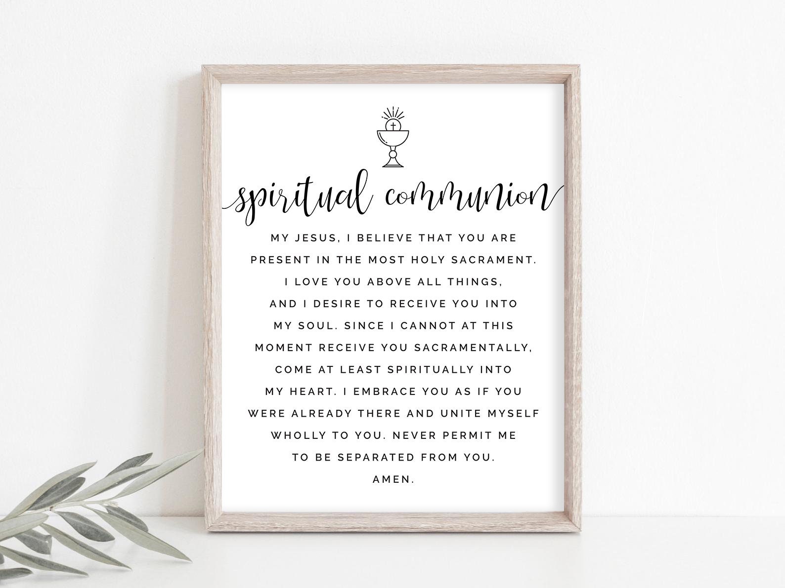 Spiritual Communion Printable, Communion Art, Catholic Art, Catholic ...