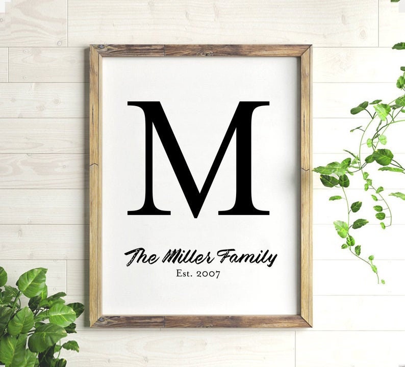 Family Sign Printable Art Farmhouse Print Custom Last Name | Etsy