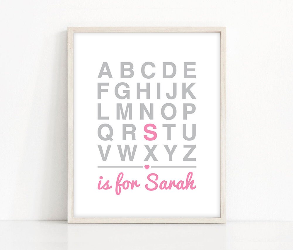 Kids Name Print, First Name Printable, Girls Room Wall Art, Custom ...