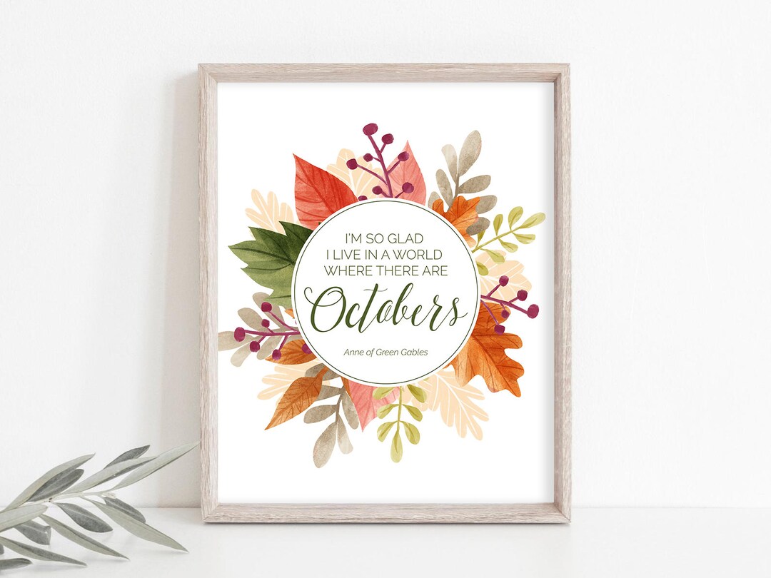 Anne of Green Gables Print, Fall Printable, Fall Farmhouse Wall Art ...