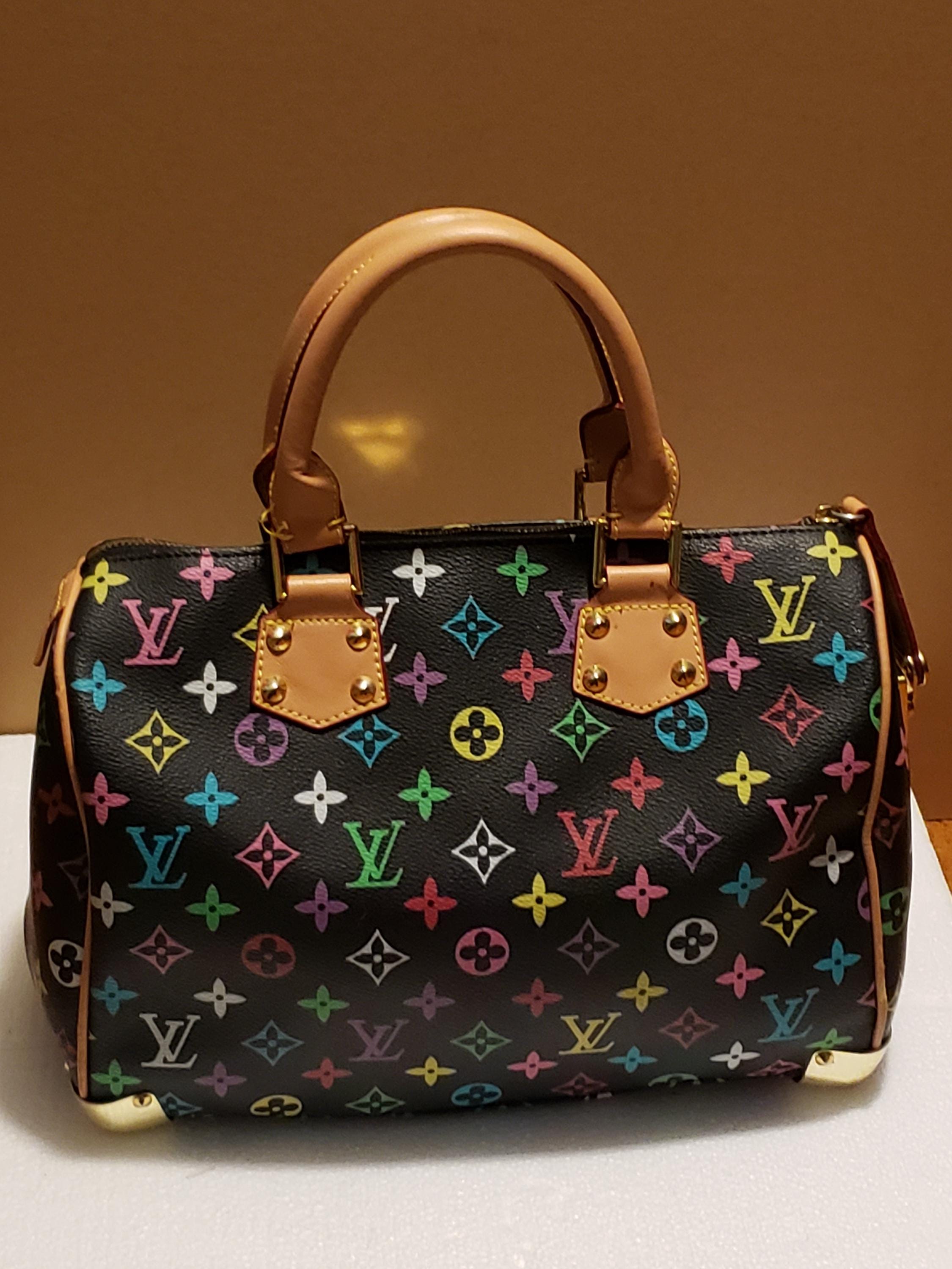 LOUIS VUITTON MONOGRAM Multicolor Black Speedy 30 Handbag Bag - Etsy