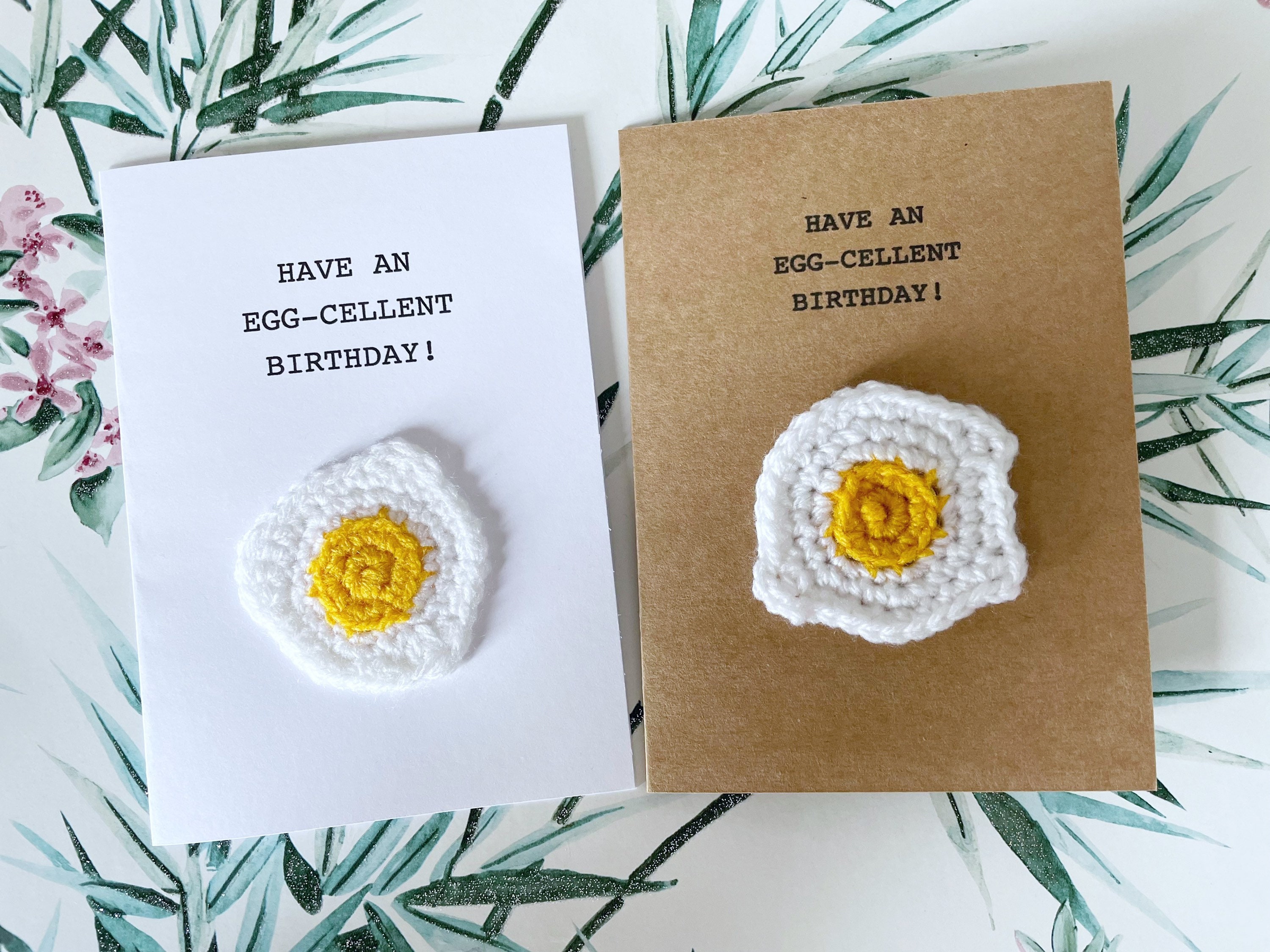 Crochet Birthday Card Handmade Card Funny Card Birthday Card Egg ...