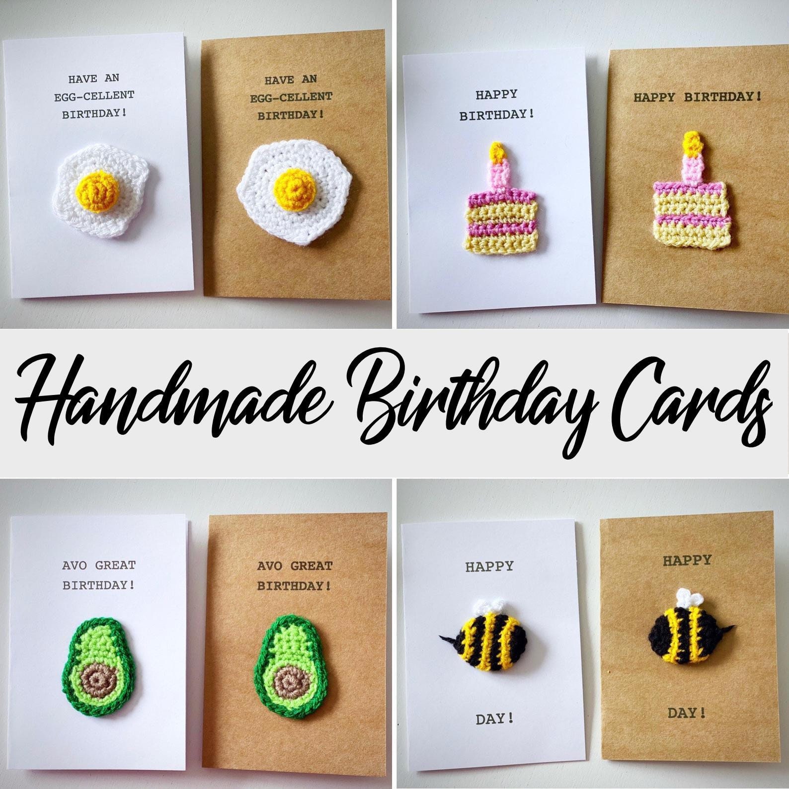 Crochet Birthday Cards Handmade Cards Funny Cards | Etsy