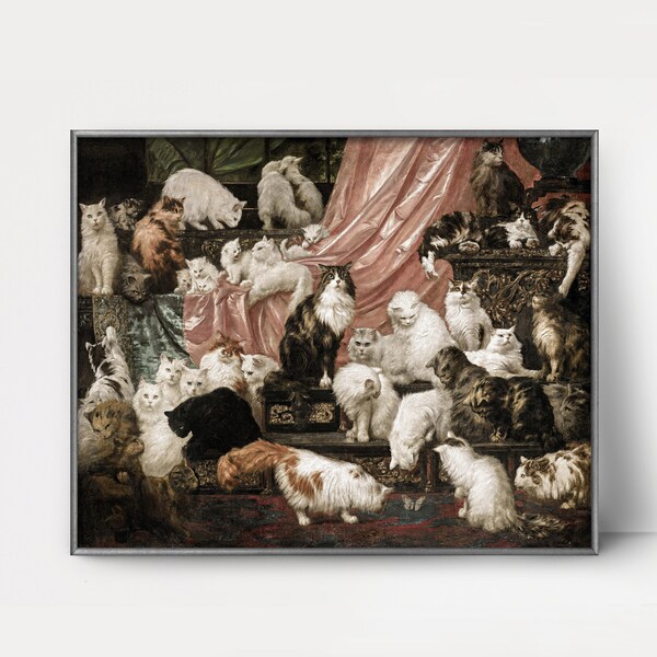 Vintage Cat Print - Etsy