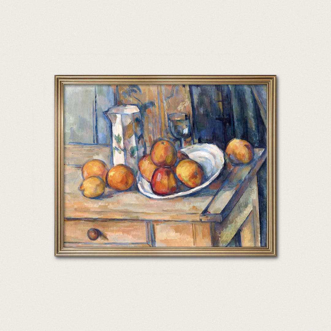 Milk Jug and Fruit — Cézanne, C.1900. Post Impressionist Still Life ...