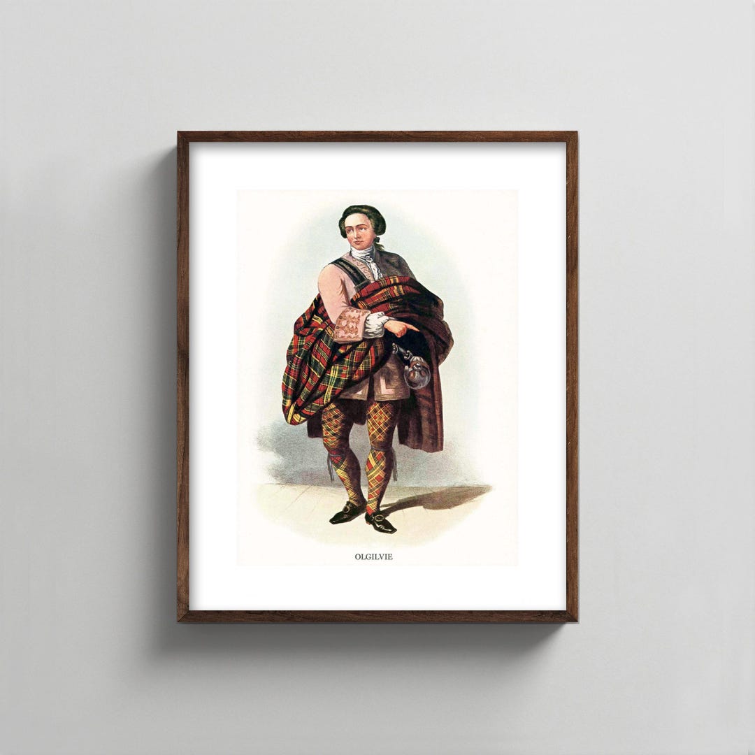 1840s Olgilvie Clan Art --- Scottish Portrait Mens Wall Art, Tartan ...