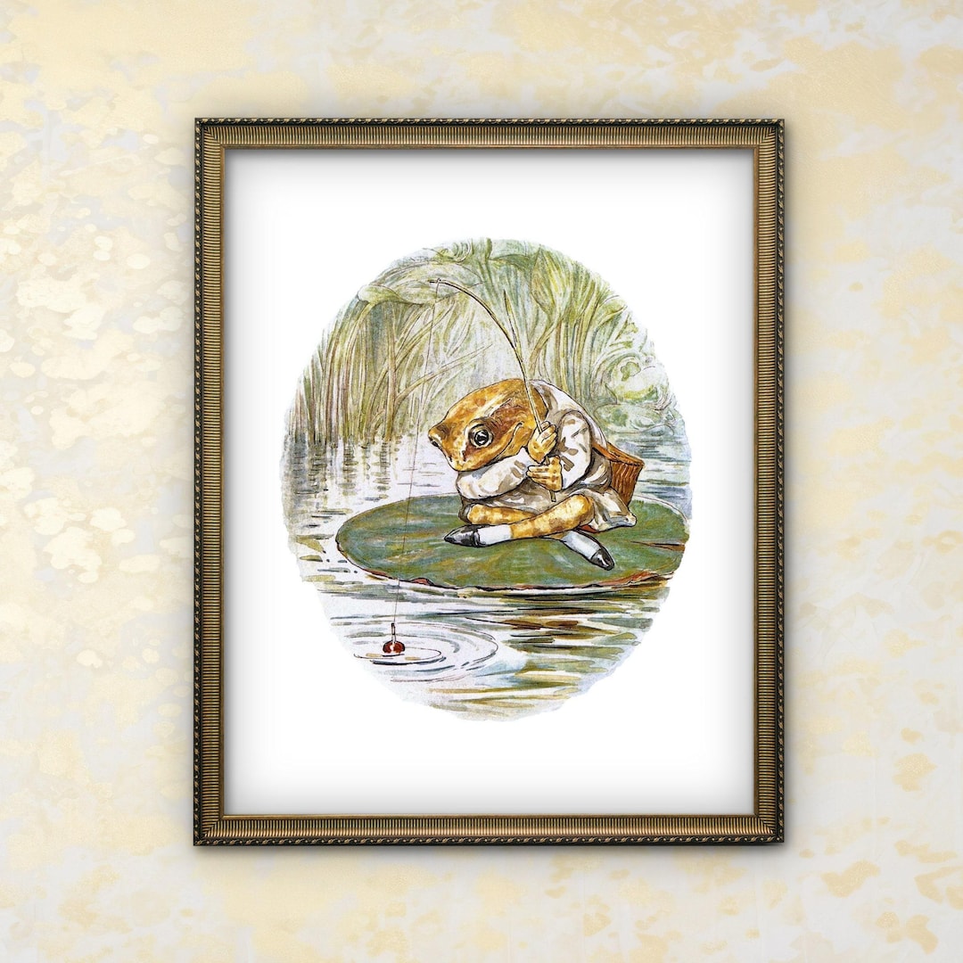 Fishing Frog Beatrix Potter Print --- Beatrix Potter Nursery Wall Art ...