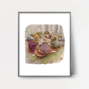 Toad Tea Party Beatrix Potter Print Vintage Beatrix Potter Nursery Wall ...