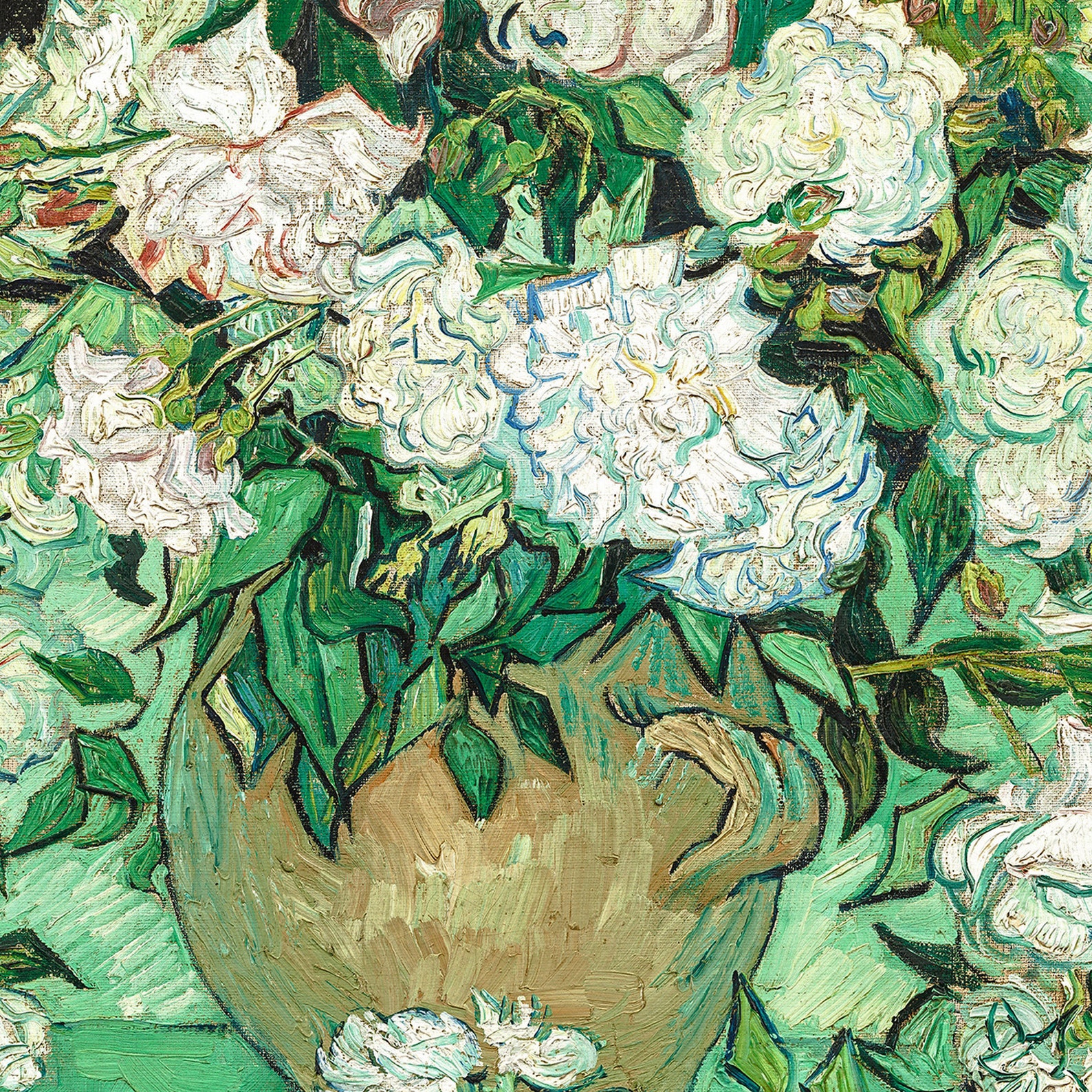 Roses 1890s Van Gogh Print White Rose Print, Summer Green Flower Art ...