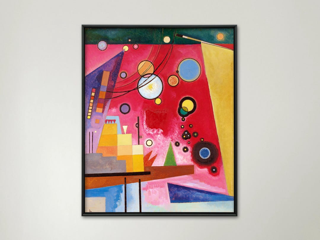 Heavy Red 1920s Kandinsky Print --- Vintage Abstract Art, Precise ...