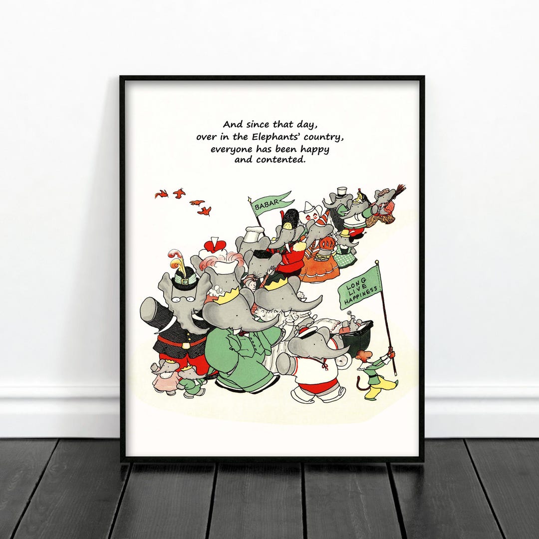 Parade Elephant Nursery Decor -- Babar the Elephant Baby Shower Gift ...