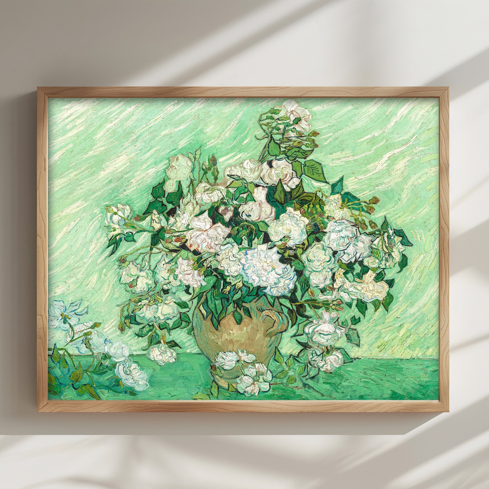 Roses 1890s Van Gogh Print White Rose Print, Summer Green Flower Art ...
