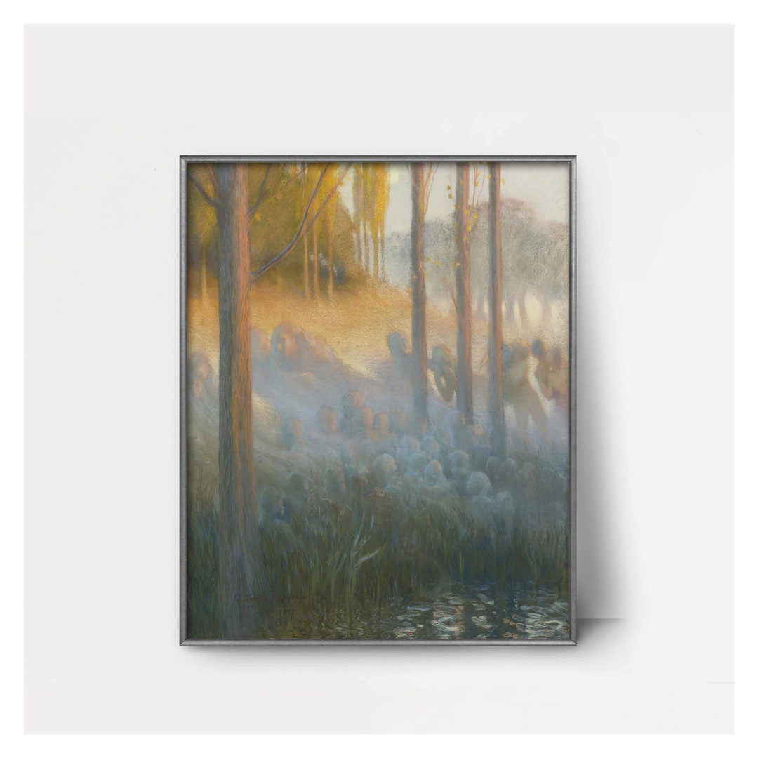 Spirits of the Night 1890s Symbolist Landscape Painting Misty Ghost Art ...